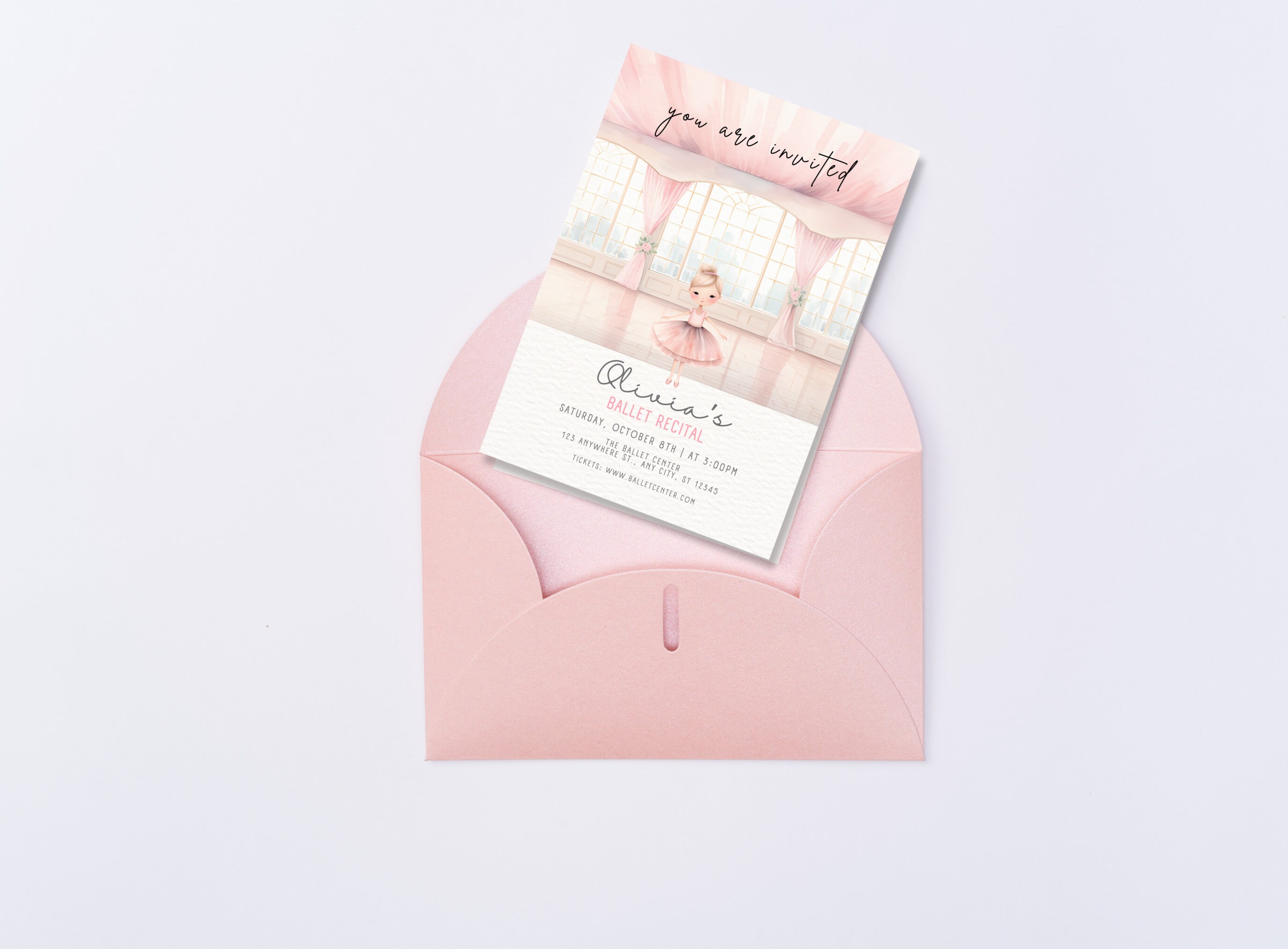 Ballet Invitation| Ballerina Birthday| Ballerina Recital Invitation ...