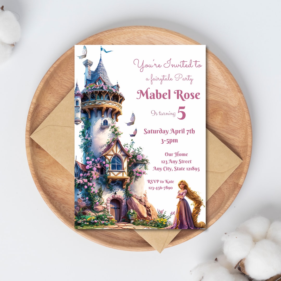 Elegant Rapunzel Invitation| Princess Invitation| Instant DOWNLOAD - Etsy