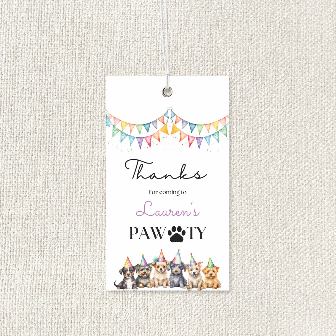 Dog Pawty Decor/doggie Adoption Certificate/dog Gift Tag - Etsy
