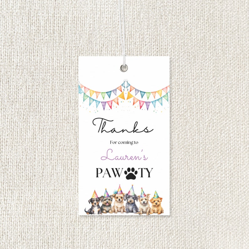Dog Pawty Decor/doggie Adoption Certificate/dog Gift Tag - Etsy