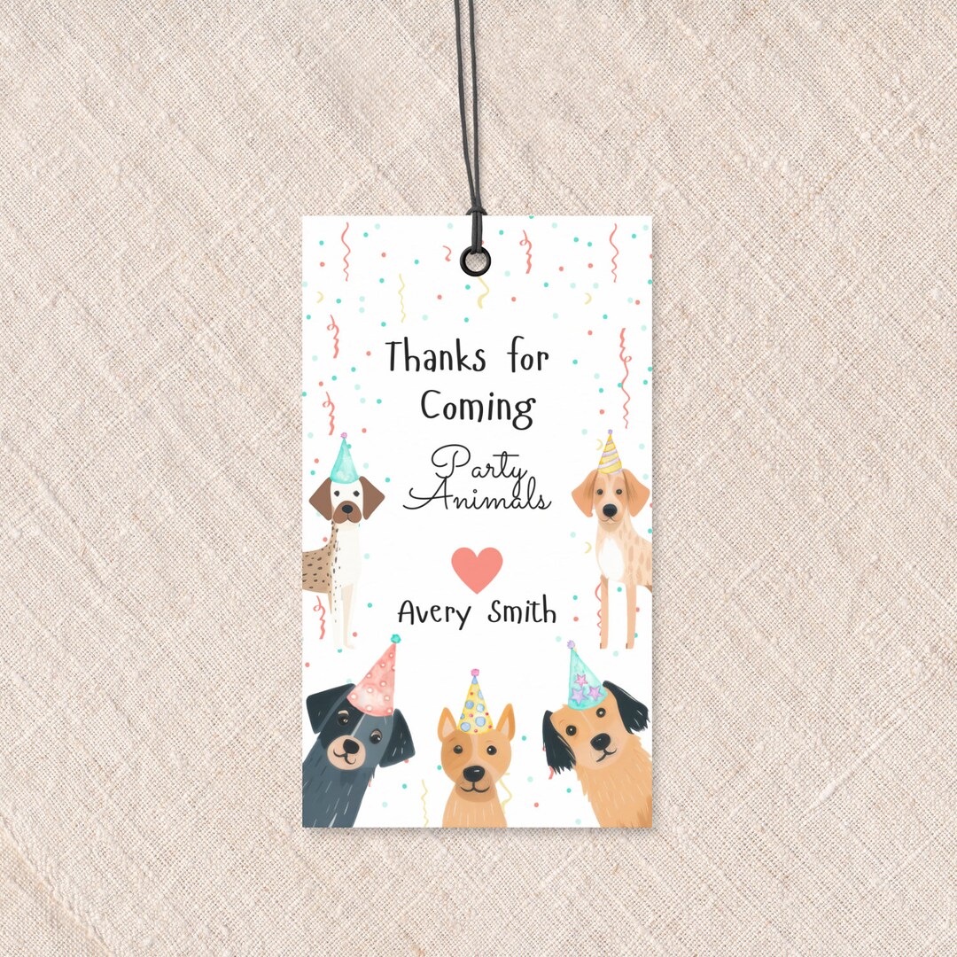 Quirky Dog Gift Tag Birthday Thank You Tag Instant Download - Etsy