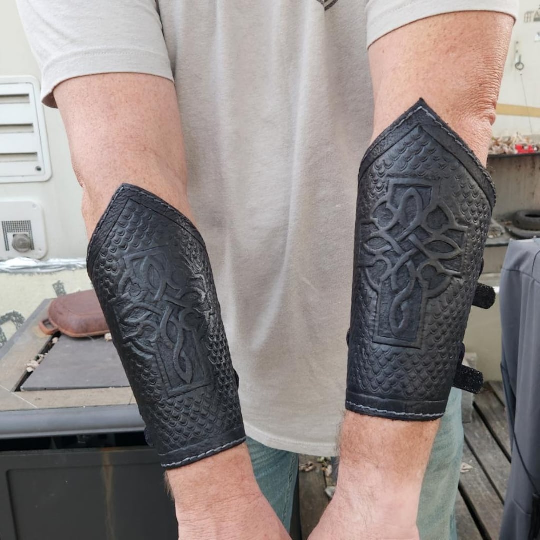 Custom Hand Tooled Leather Bracers - Etsy