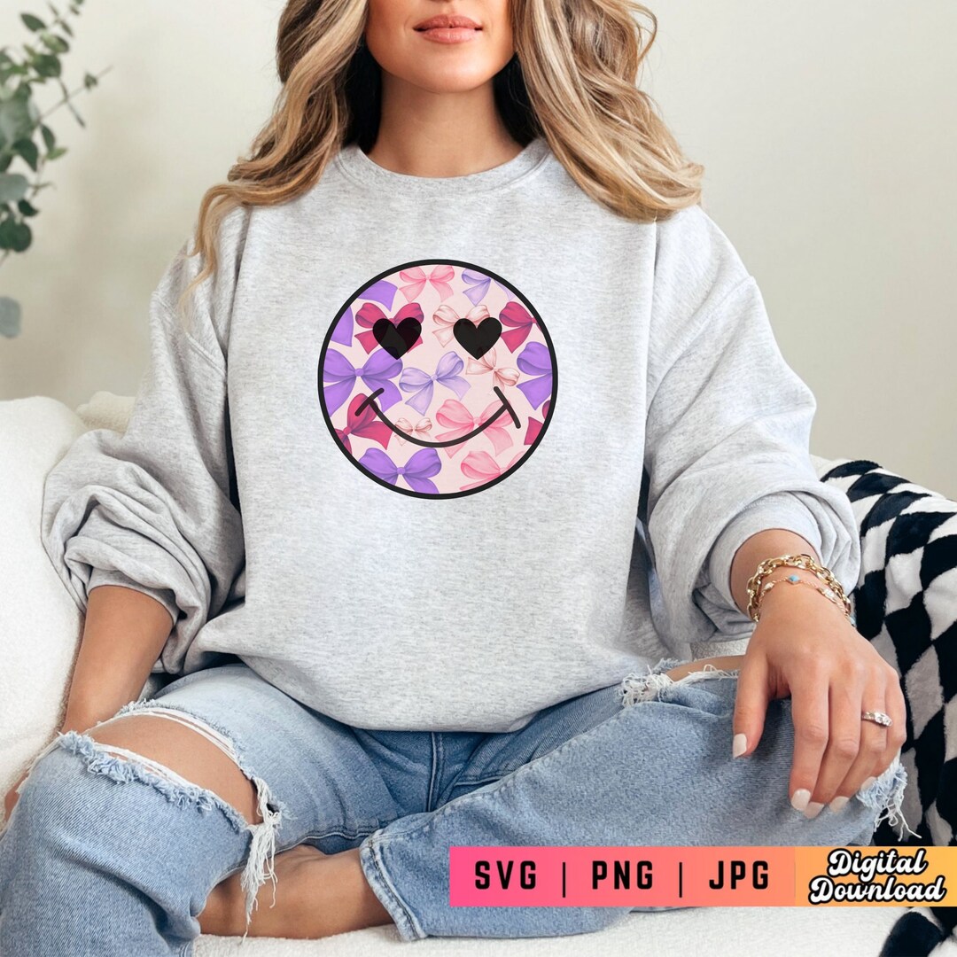 Bow SVG Smiley Face SVG Birth Flower Svg Daisy SVG Smiley Face Png ...