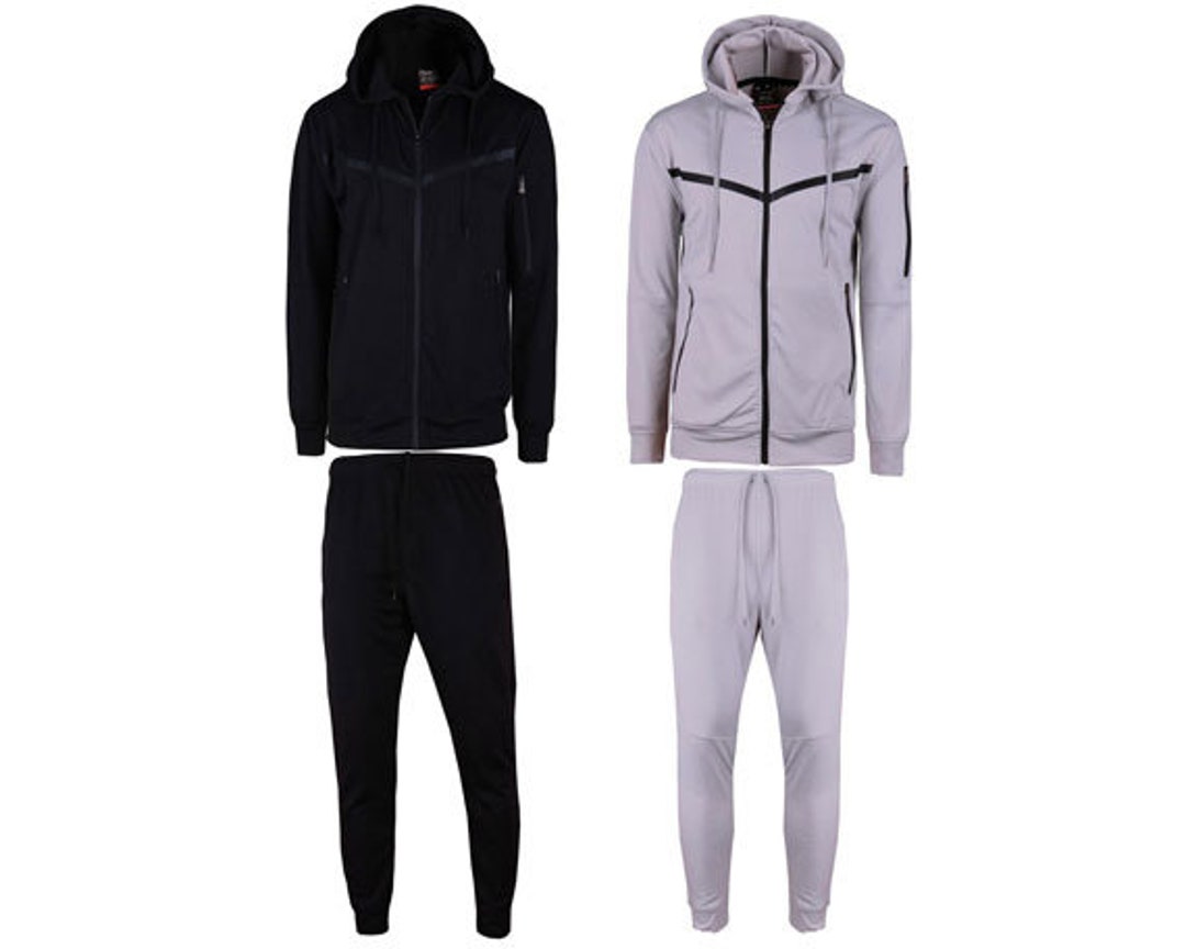Men’s Tech Fleece Jogging Set Soft Cotton Texture Fleece Sweatsuit High ...