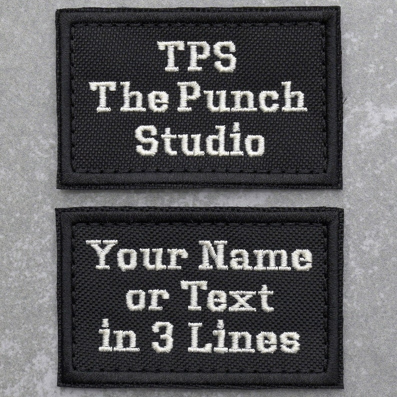 Custom Embroidered Biker Name Tag Tactical Patch, 3 Line, Black - Etsy UK