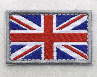 Black & Grey Union Jack Patch, Union Flag of United Kingdom British UK ...