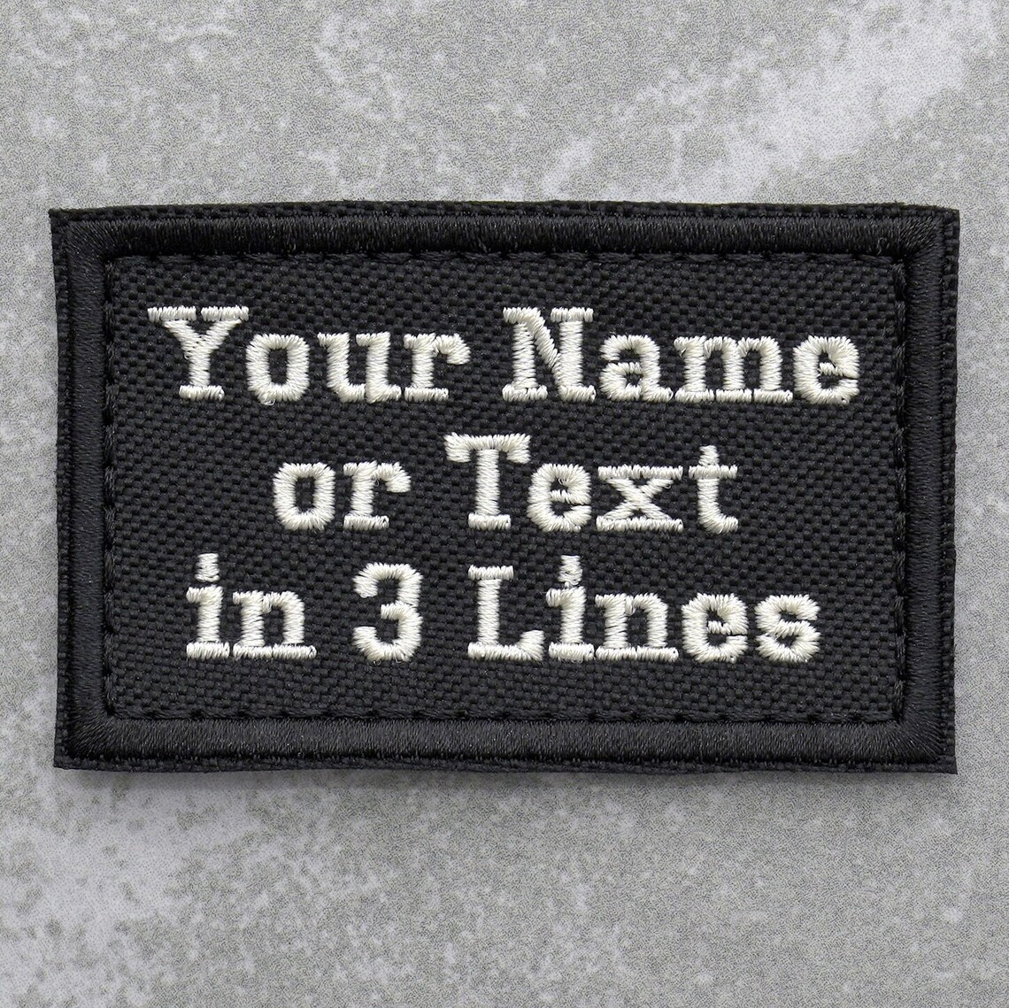 Custom Embroidered Biker Name Tag Tactical Patch, 3 Line, Black - Etsy UK
