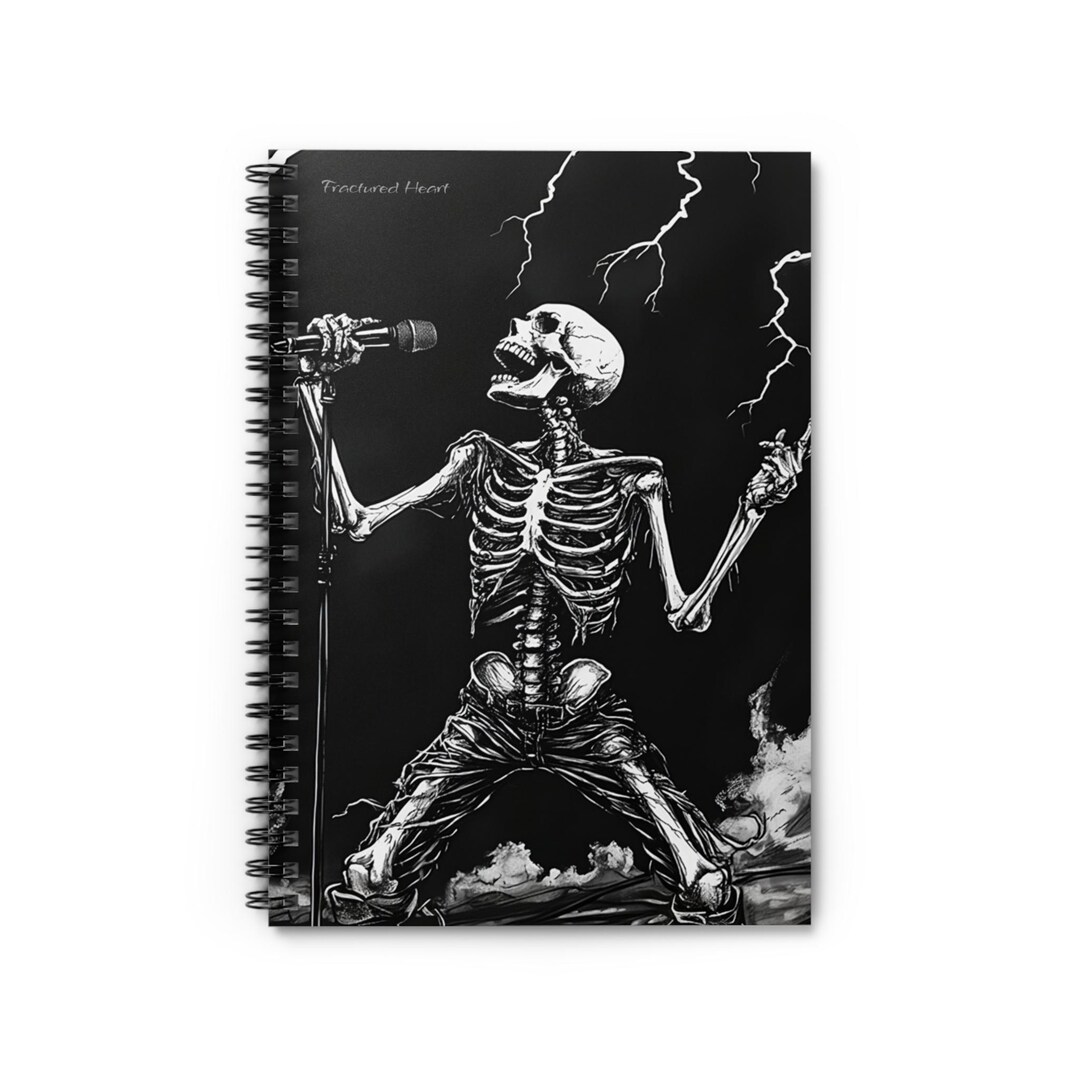 Skeleton Lead Singer Notebook - Gothic Rock N Roll Journal - Etsy