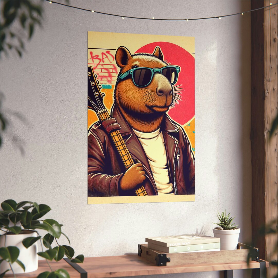 Capybara Poster, Capybara Artist, Wall Art, Vintage Photo, Vintage Art ...