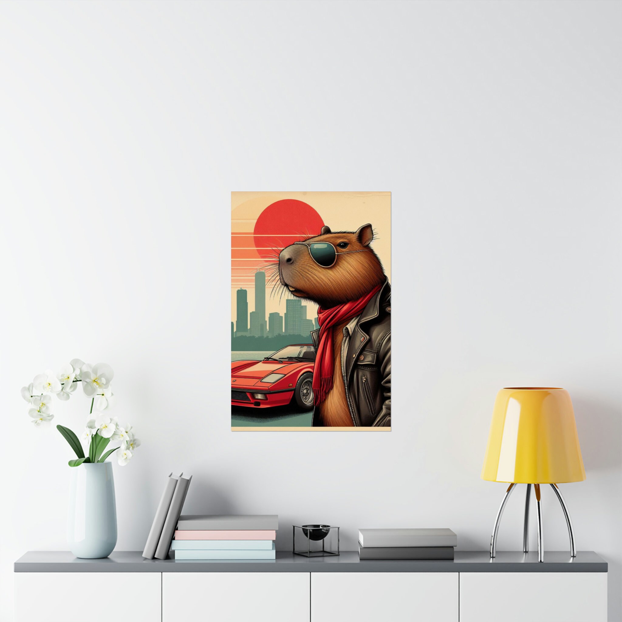 Capybara Poster, Capybara Gangster, Wall Art, Vintage Photo, Vintage ...