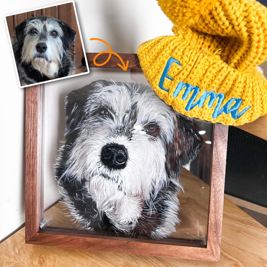 Custom Pet 3D Portrait, Custom Hand-painted Animal Art, Unique Pet Gift ...
