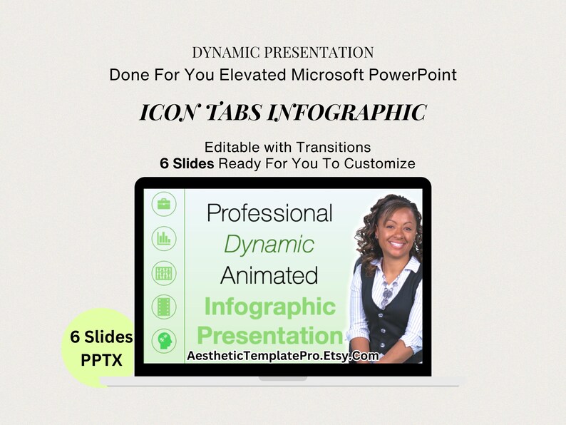 Icon Tabs Pages Powerpoint Slides Animated Dynamic Infographic ...