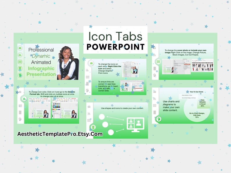 Icon Tabs Pages Powerpoint Slides Animated Dynamic Infographic ...
