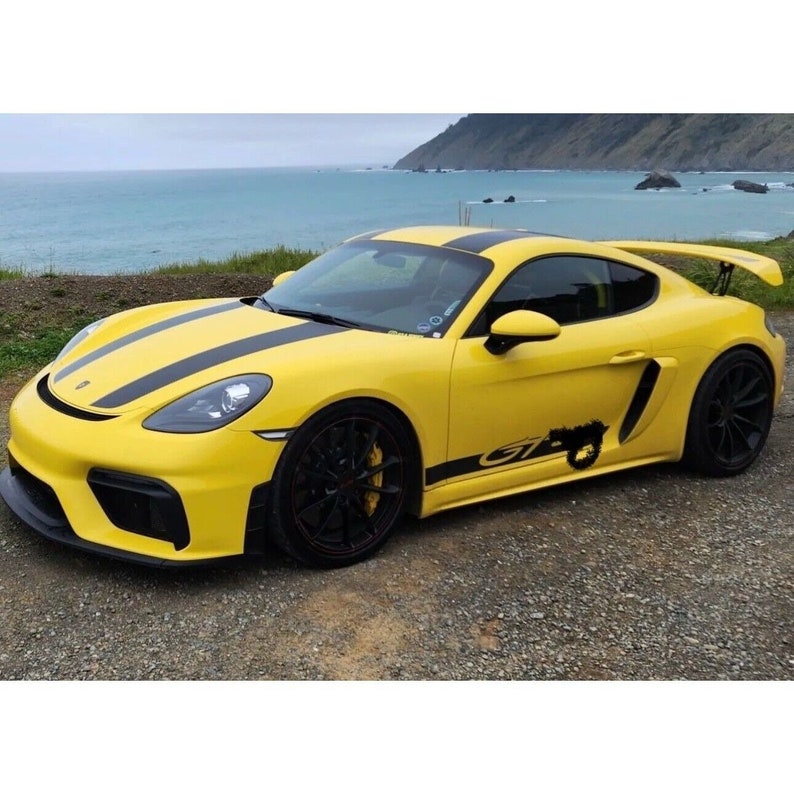 Dual Stripe Custom Hood Decals Set for Porsche 2015-2023 Cayman 718 981 ...