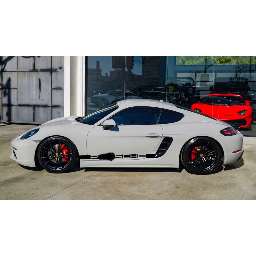Negative Stripe Custom Side Decals for Porsche Cayman 2015-2023 718 981 ...