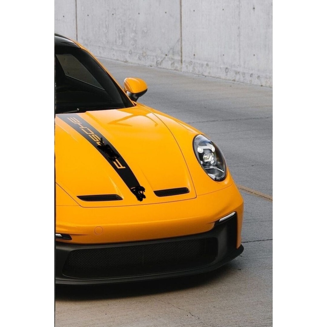 Carbon Fiber Custom Hood Stripe Decal for Porsche 911 2020-2023 Carrera ...