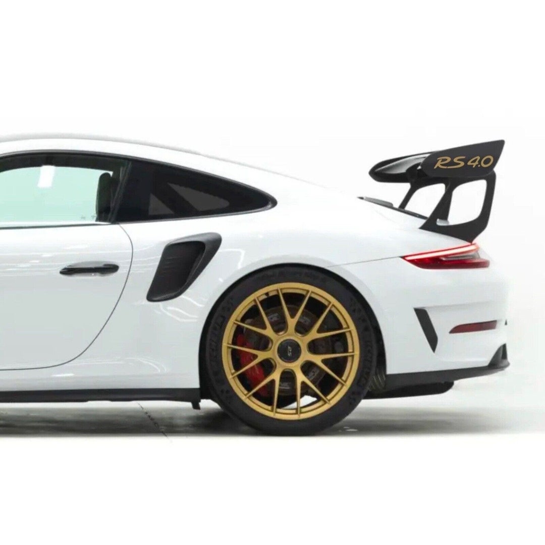 Custom 7D Gloss Carbon Fiber RS 4.0 Spoiler / Wing Decals for Porsche ...