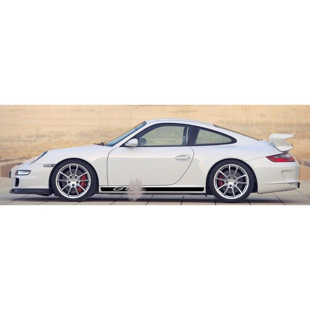 Custom GT3 Side Skirt Decals Set Design to Fit: Porsche 911 2005-2011 ...