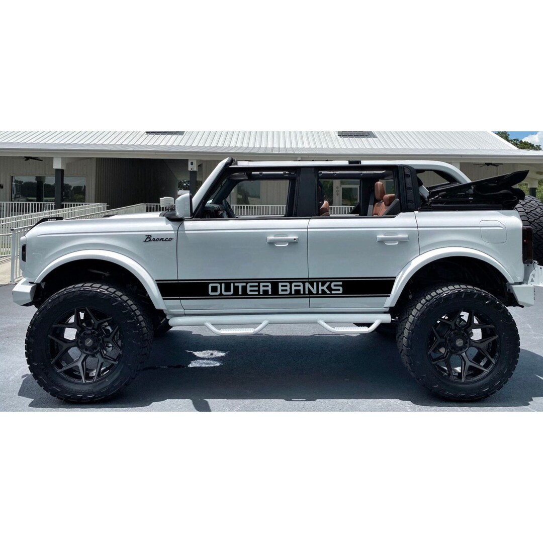 Ford Bronco 2021-2024 OUTER BANKS LOGO Vinyl Side Decals 4DR off Road ...
