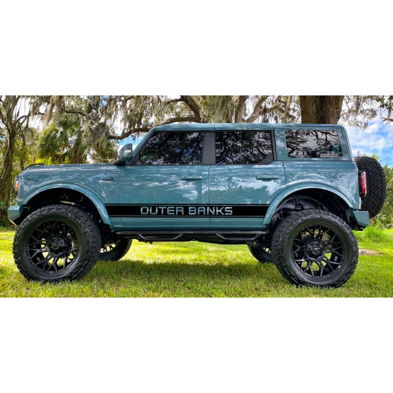 Ford Bronco 2021-2024 OUTER BANKS LOGO Vinyl Side Decals 4DR off Road ...