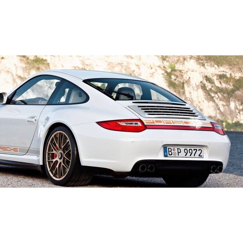 Custom Negative Rear Spoiler Wing Decal for Porsche 911 2005-2011 997 ...