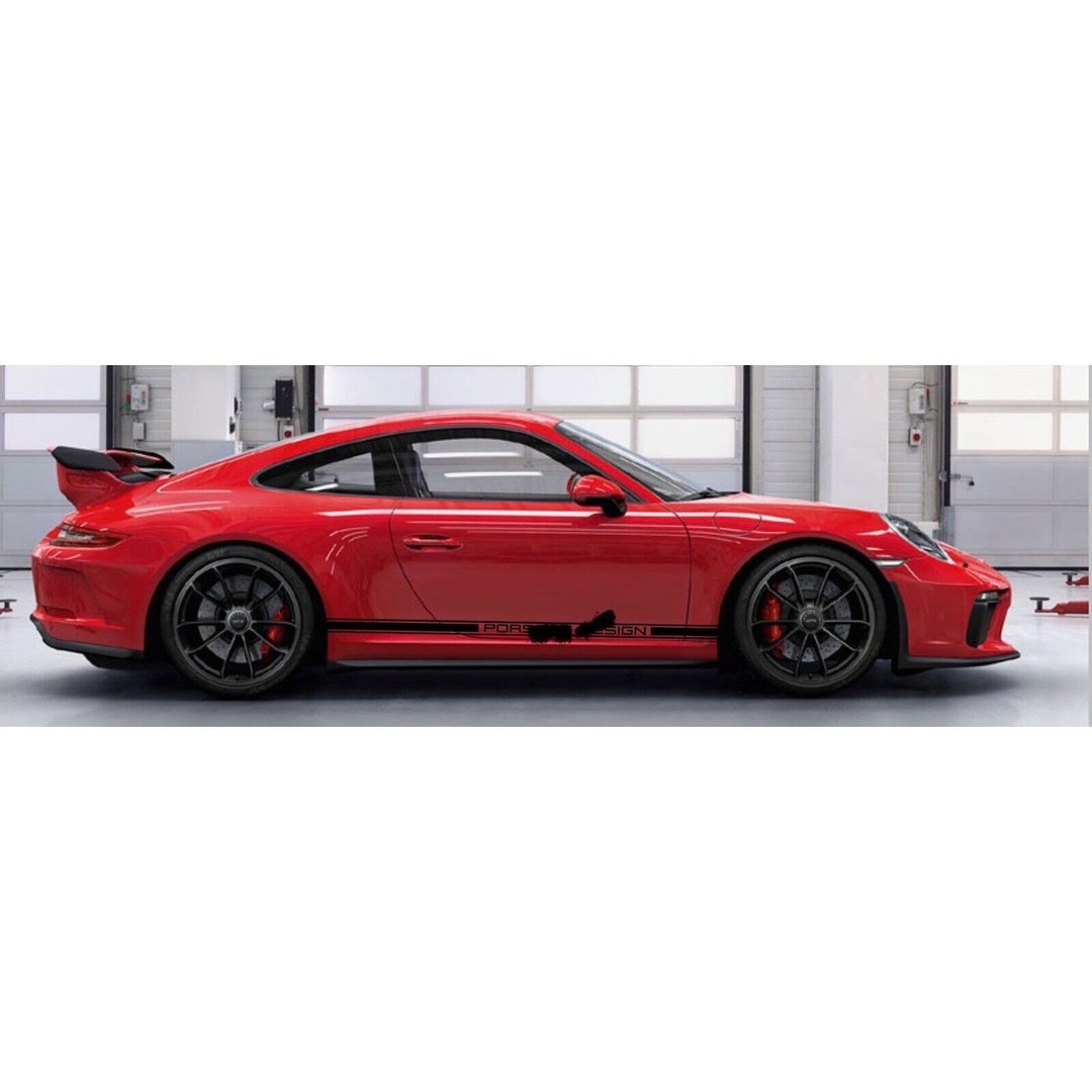 Triple Stripe Design Custom Side Door Decals Set for Porsche 911 2012 ...