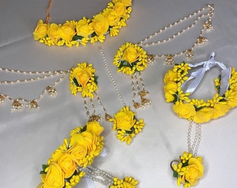 Floral Pink Jewelry Set for Brides and Bridesmaid | Handmade Artificial ...