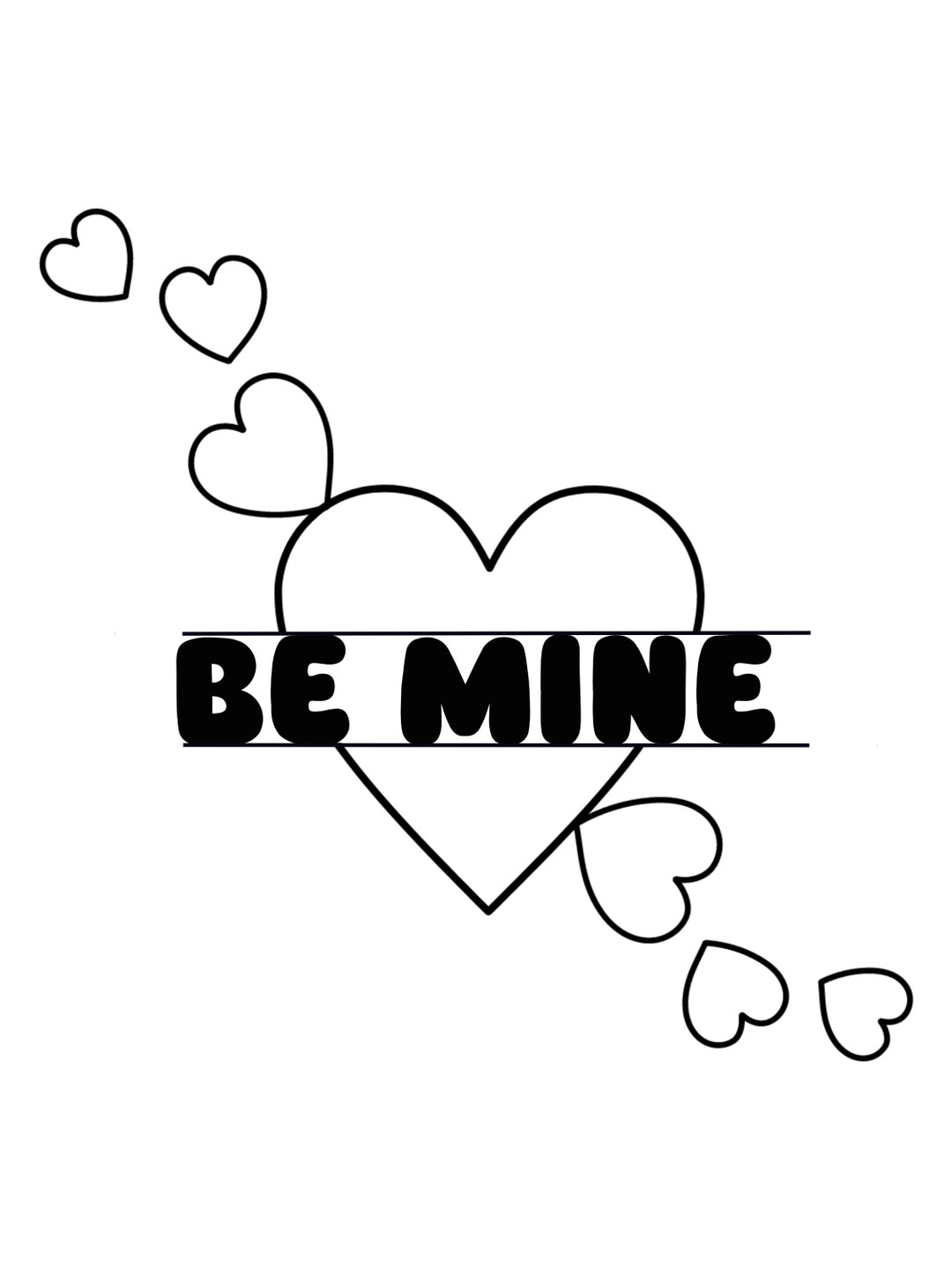 Cute Be Mine Valentines Day SVG, PNG, JPG Digital File, Personalized ...