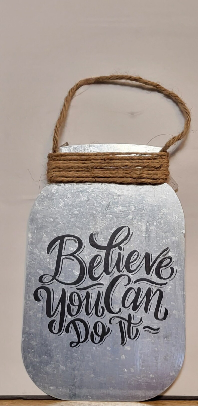 Mason Jar Galvanized Metal Farmhouse Wall Decor Handpainted - Etsy