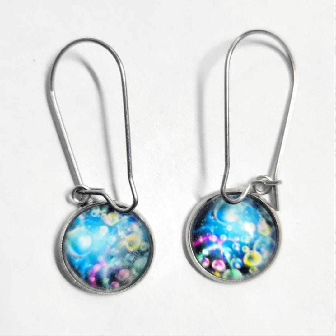 Artisan Made Abstract Bubble Latch Back Dangle Earrings - Etsy