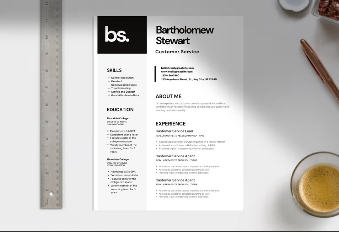 Editable Stocker Resume Template - Etsy
