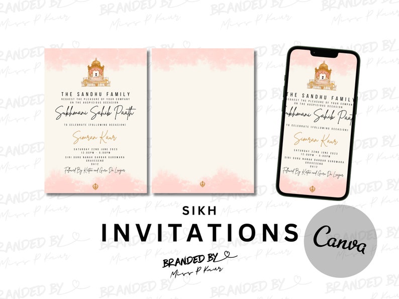 Editable Sukhmani Sahib Path Invitation, Sikh Digital Invite - Etsy