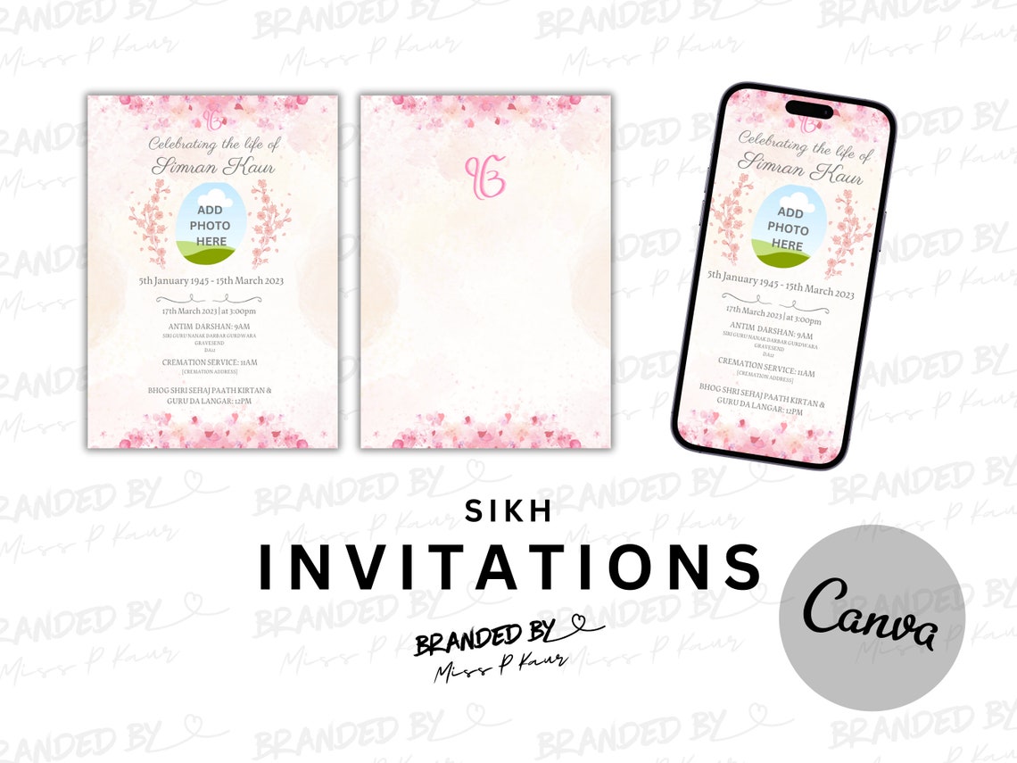 Sikh Funeral Invitation - Etsy