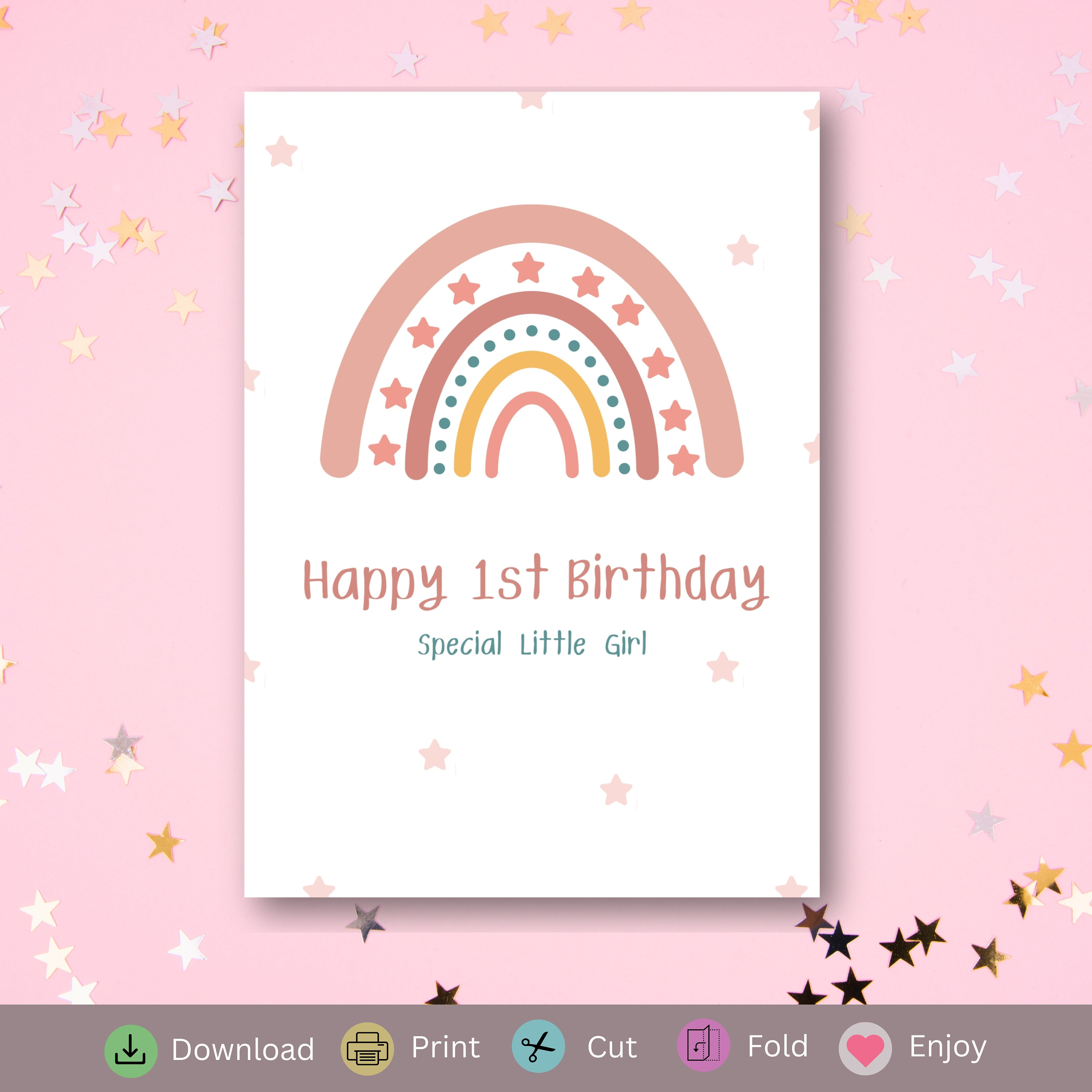 1st Birthday Card Printable Printable Birthday Card for Special Little ...