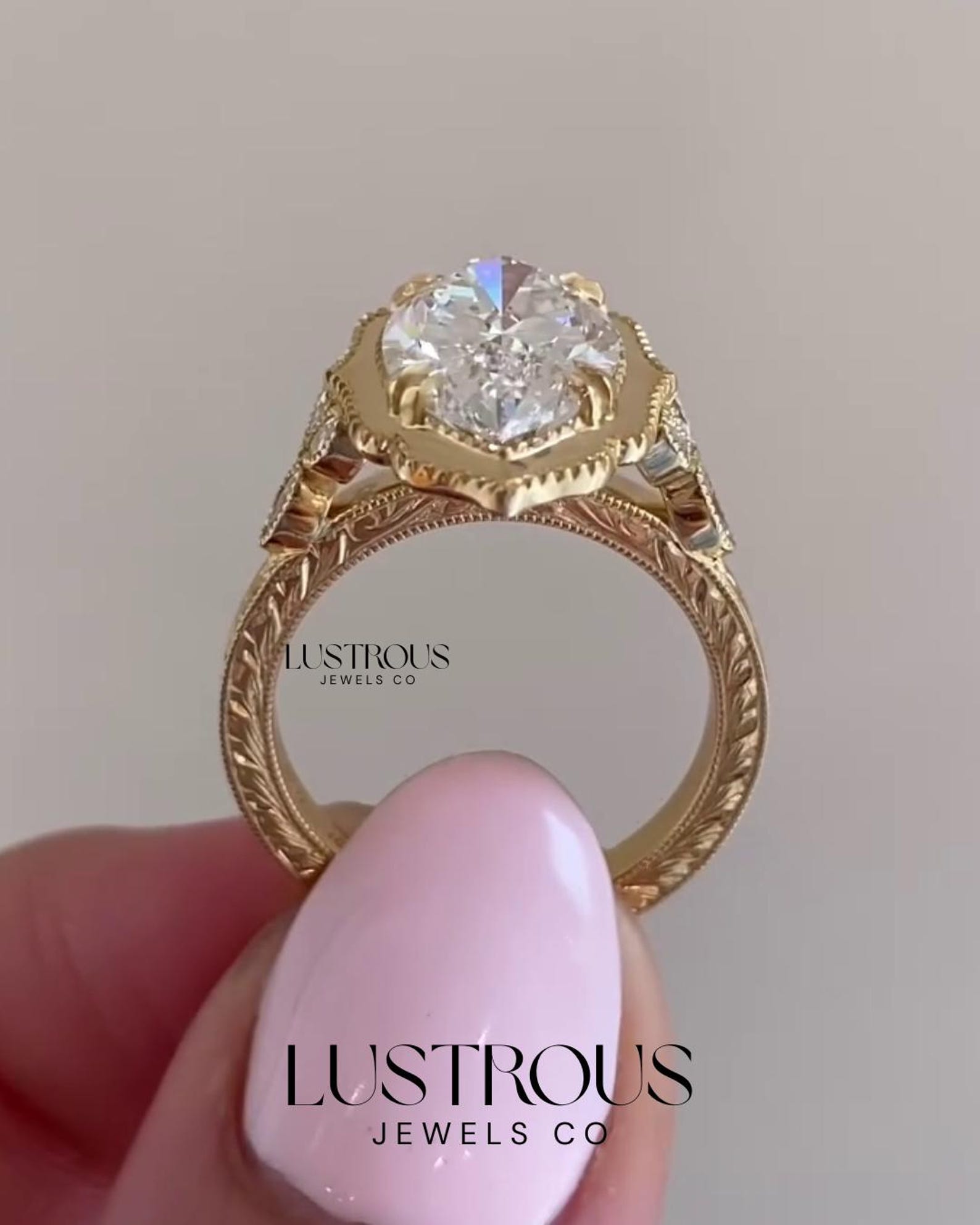 Vintage Marquise Cut Moissanite Ring, 14K Gold Antique Engagement Ring ...