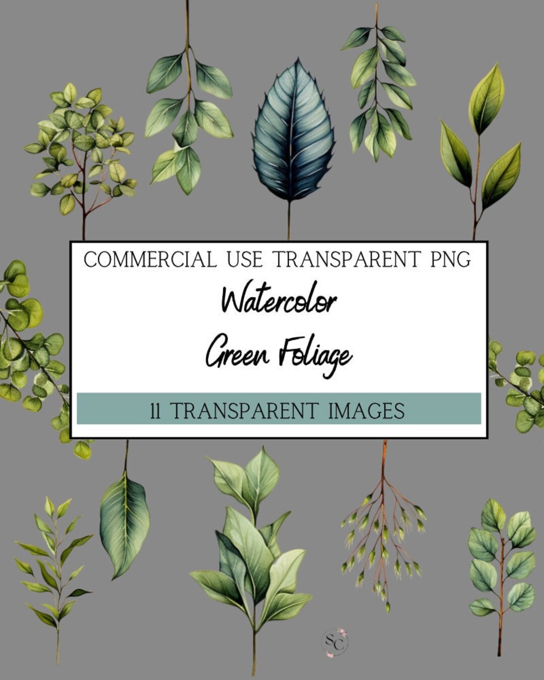 Green Leaves Clipart, Watercolor Green Leaves, Green Foliage Clipart ...
