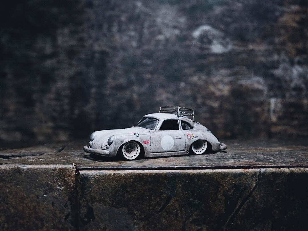 Mini Diorama Diecast Car Classic Porsche 356 Dirty Rusty Dusty ...
