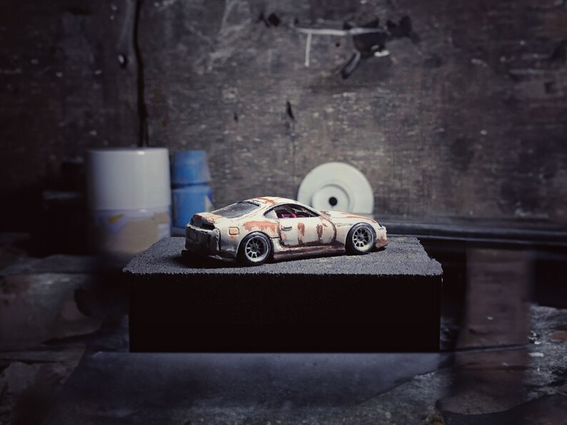 Diecast Car Toyota Supra Rusty Handbrush Weatehring Old Damage 1/64 ...