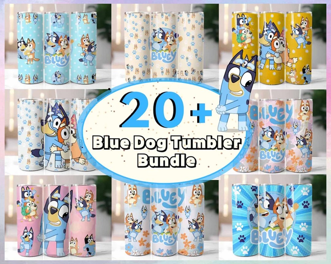 Bluey Tumbler Wrap Bundle, Bluey Sublimation Designs, Straight Tumbler ...