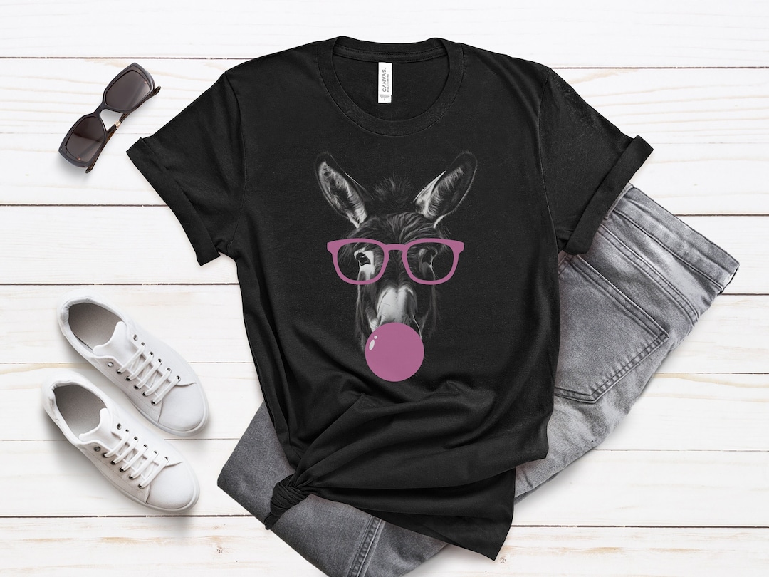 Cool Donkey Wearing Glasses Blowing Bubble Shirt, Sunglasses Farm ...