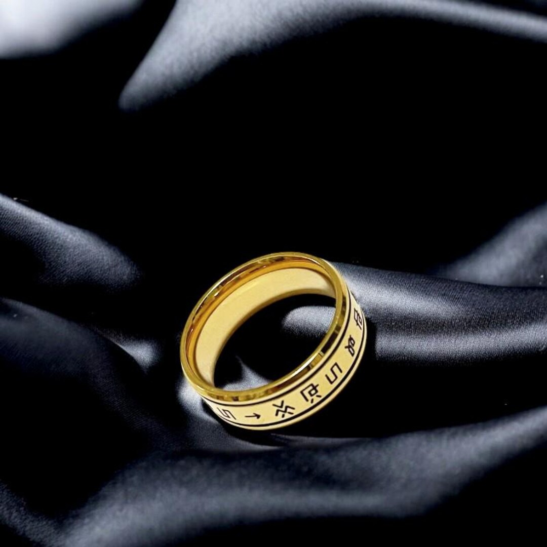 Minimalist Symbol Gold Ring Gold Spinner Ring Gift for Women Mens Ring ...