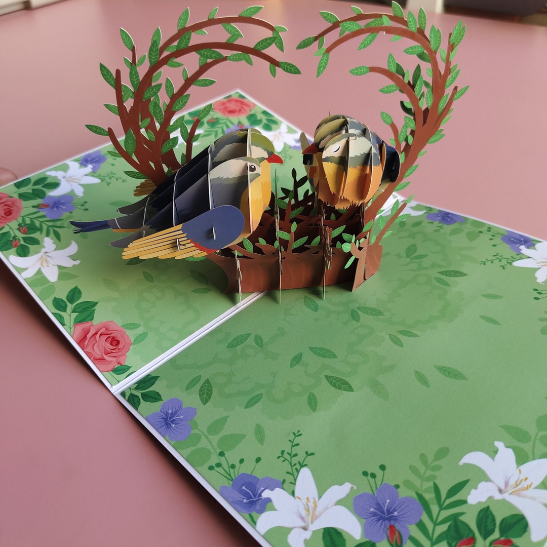 Lovebird 3d Card Valentine's Day Card Holiday Greetings to Love Message ...