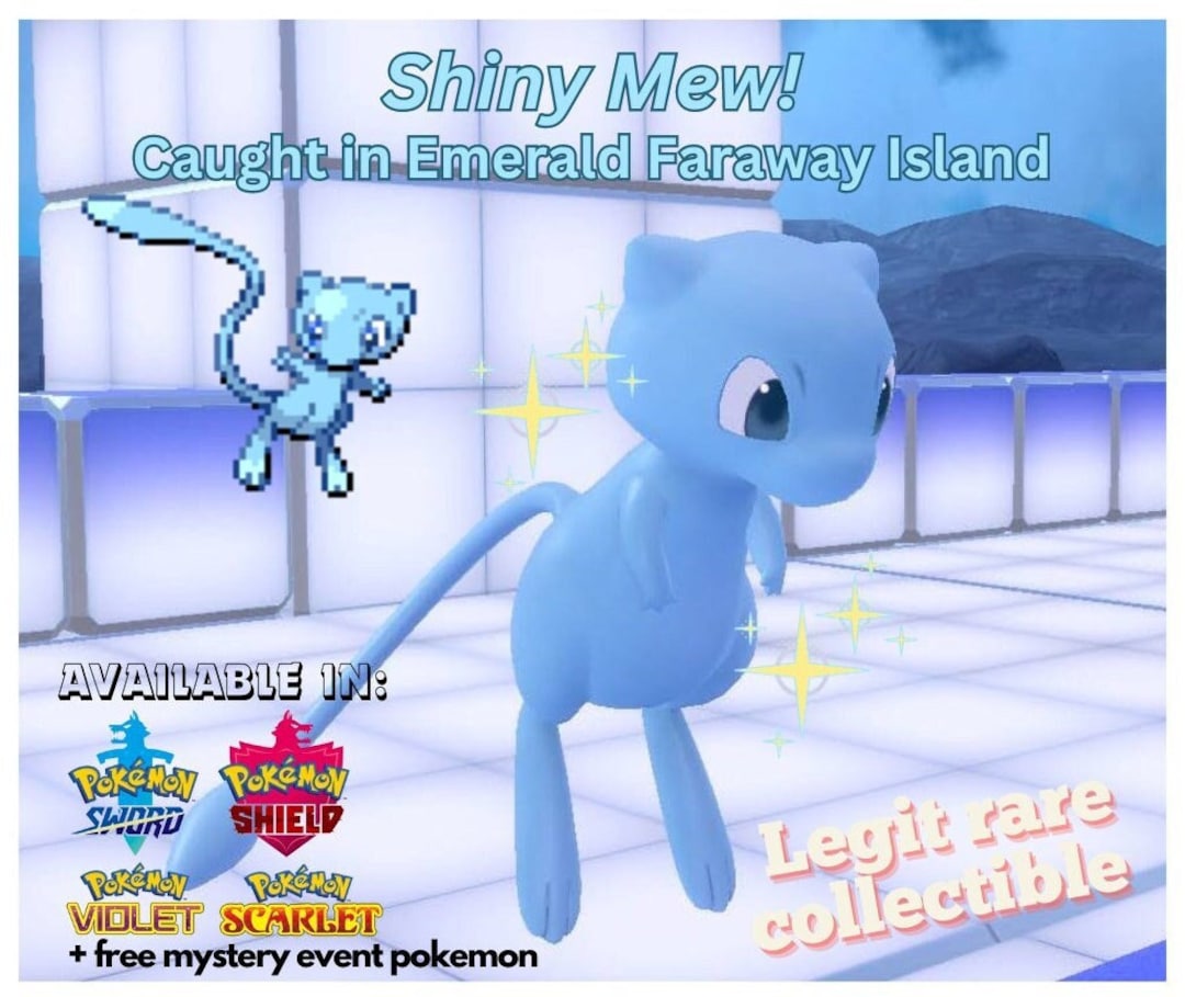Shiny Mew, Legit From Pokemon Emerald Faraway Island /legendary ...