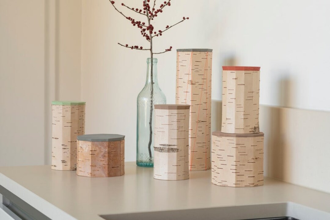 Cereal Box Made of Birch Bark With Lid in Mint - Etsy