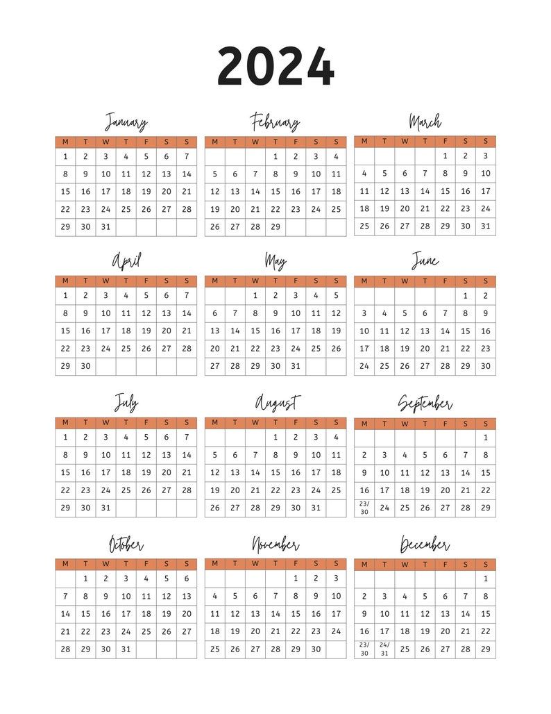 Personal Planner Calendar 2024 Goals - Etsy
