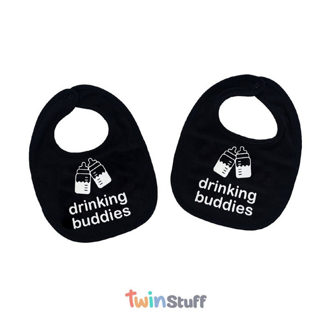 Twin Babies Bibs, Drinking Buddies Bibs, Baby Shower Gift, Perfect Neck ...