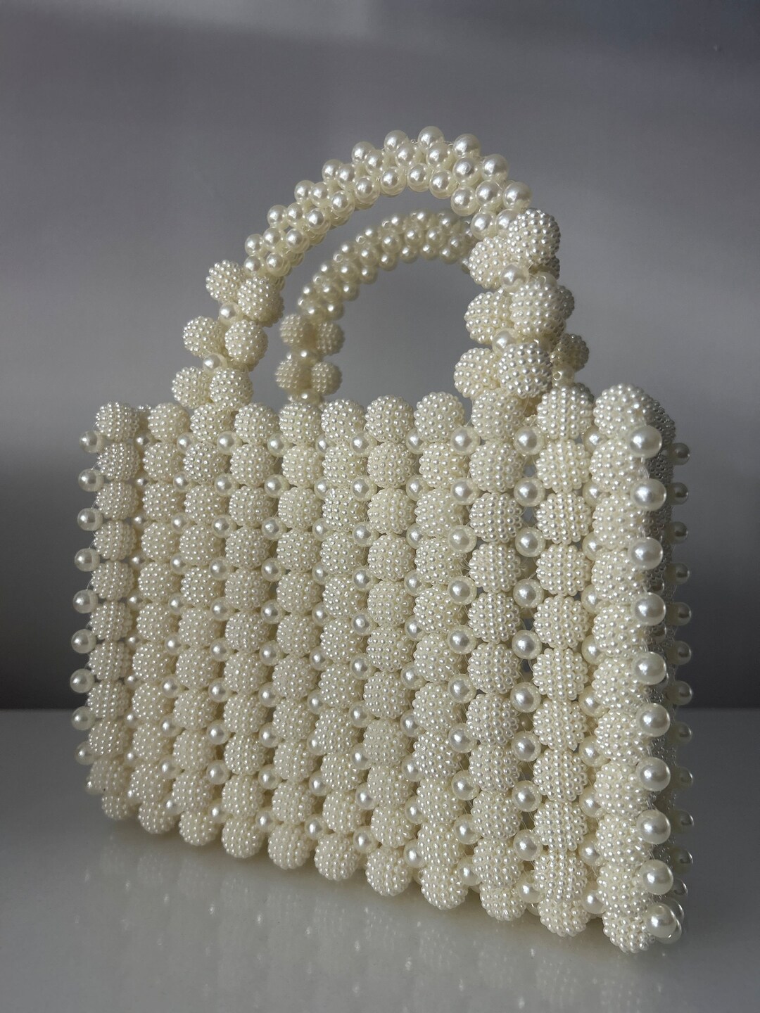 White Pearl Bead Bag Blackberry Pearl Bag Women Handbag With Chain ...