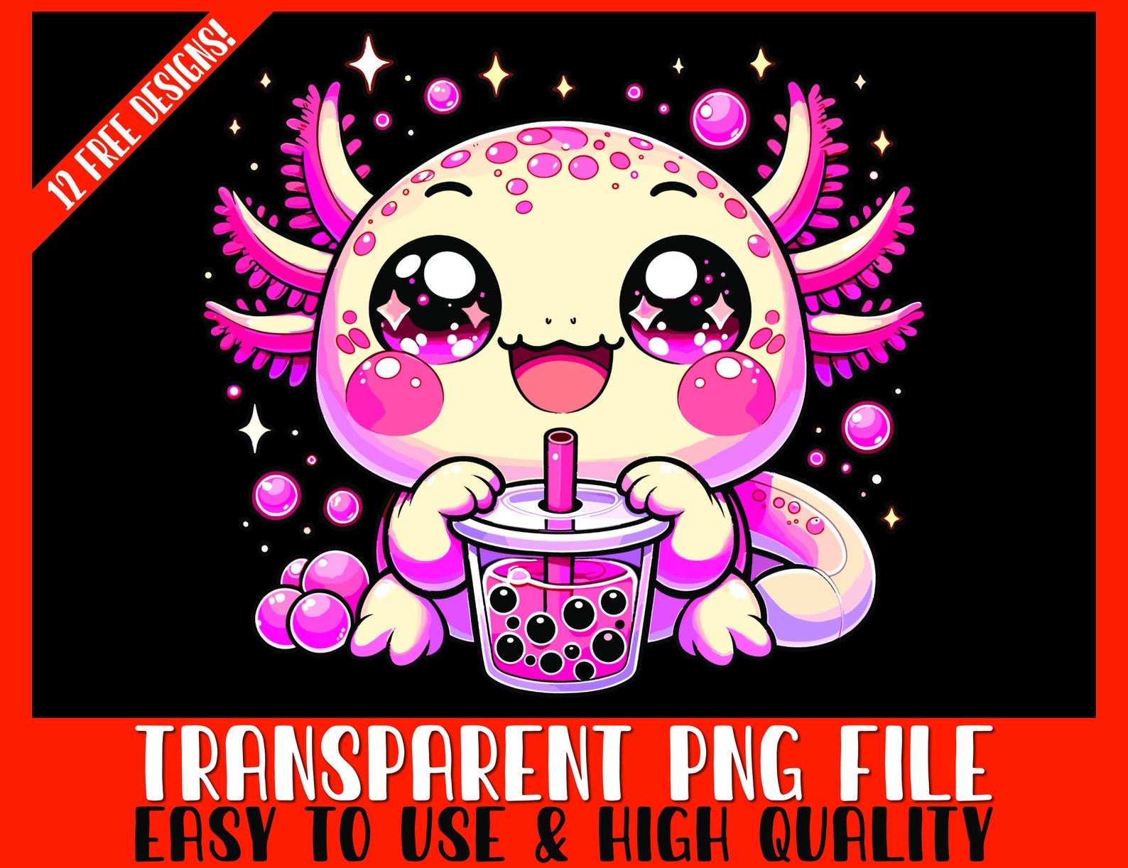 Axolotl Bubble Tea PNG, Axolotl PNG, Sublimation Design PNG, Instant ...