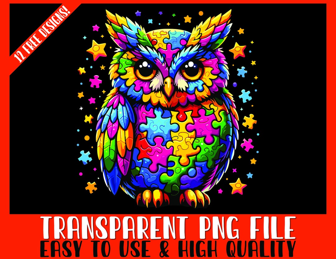 Autism Awareness PNG, Autism Owl PNG, Sublimation Design PNG, Instant ...