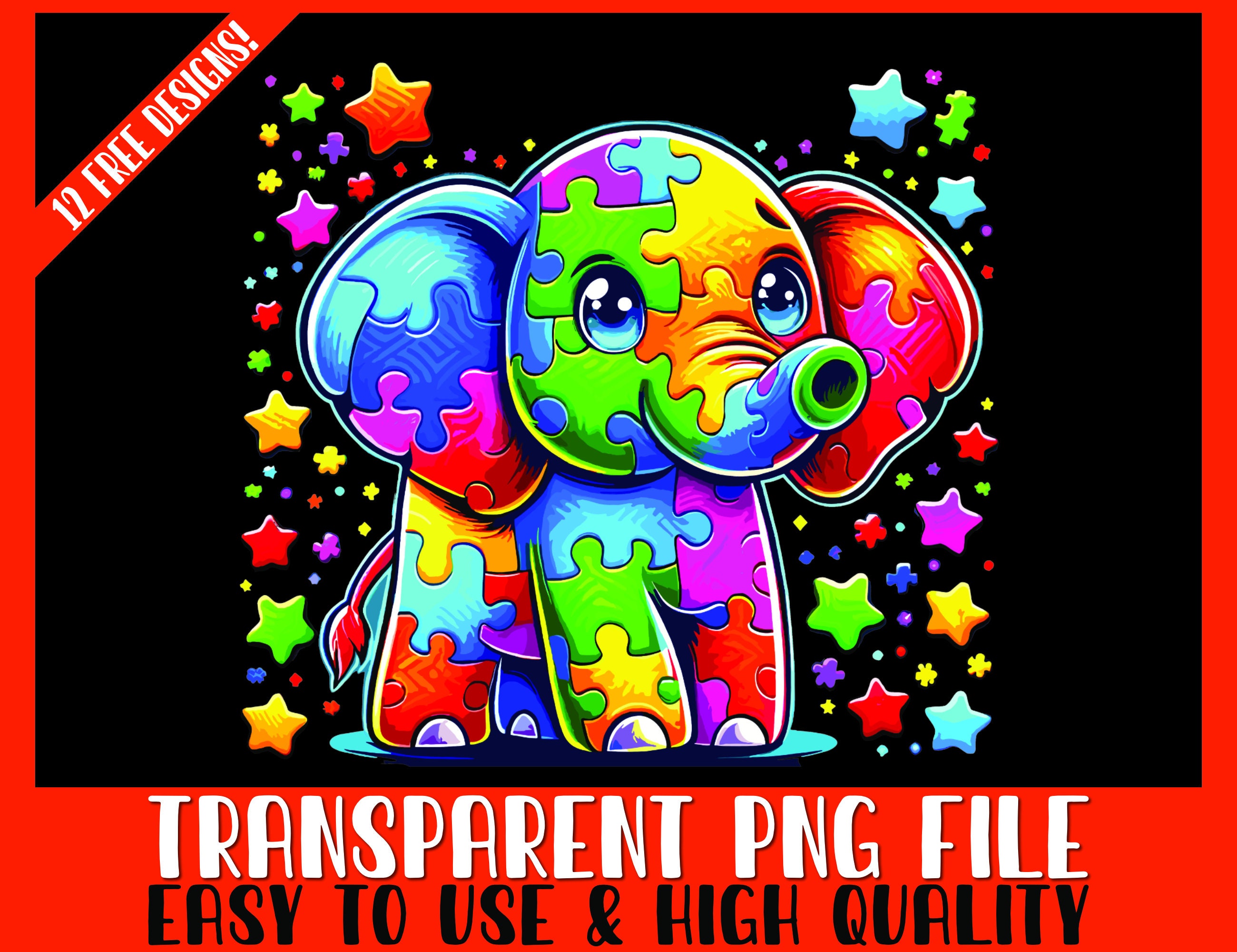 Autism Awareness PNG, Autism Elephant PNG, Sublimation Design PNG ...